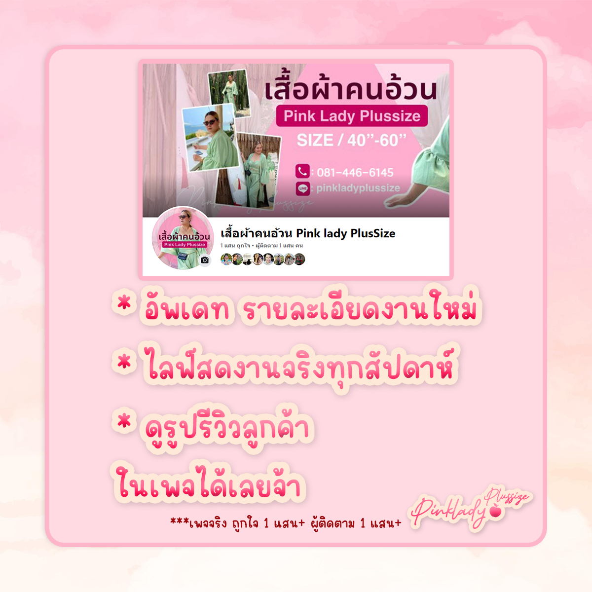 เสื้อผ้าคนอ้วน Pink lady Plus, ร้านค้าออนไลน์ | Shopee Thailand